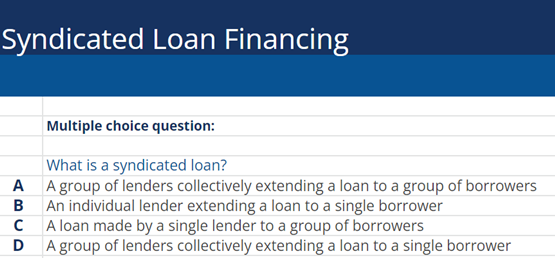 Syndicated Loan Financing - Financial Edge