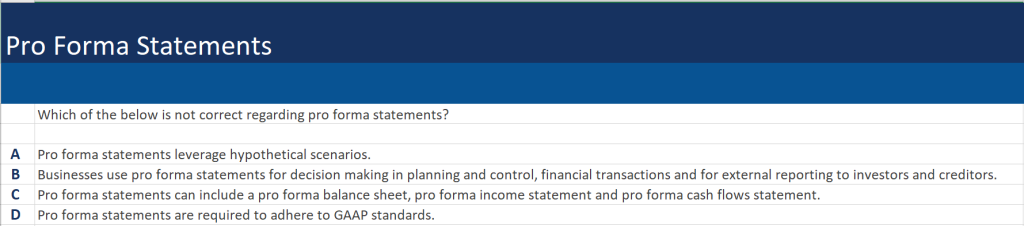 Pro forma - Definition - Financial Edge Training
