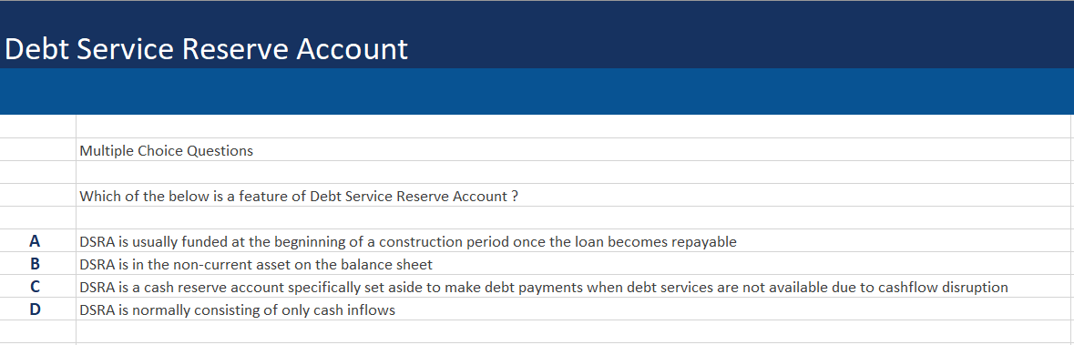 Debt Service Reserve Account - Financial Edge